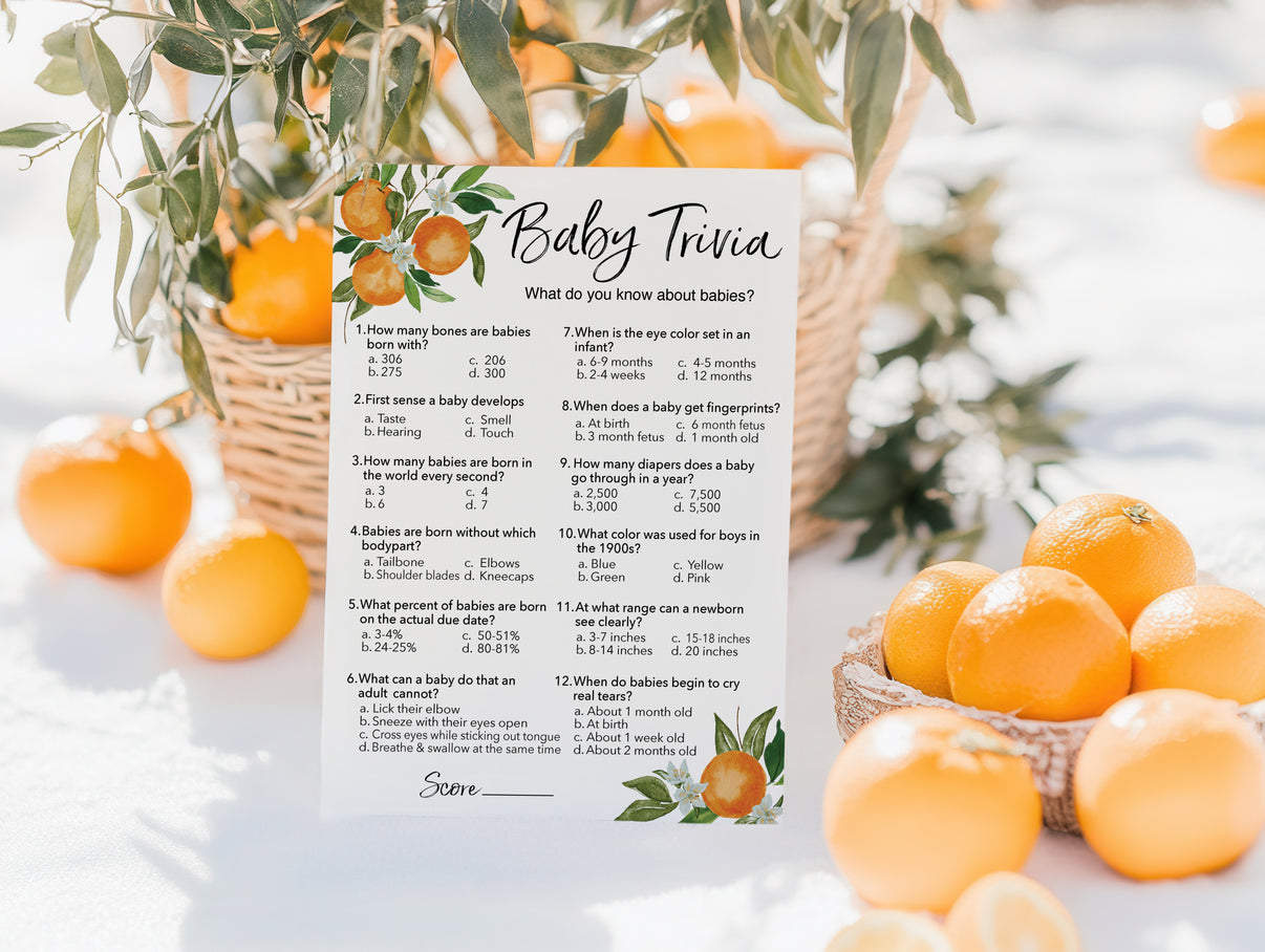 Roseum Collections Sweet Little Cutie Baby Shower Trivia Game | Pack of ...